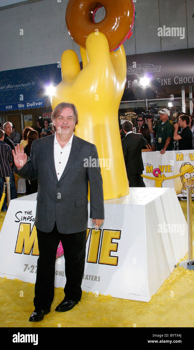 Creator of The Simpsons Matt Groening 'The Simpsons Movie' premiere at ...