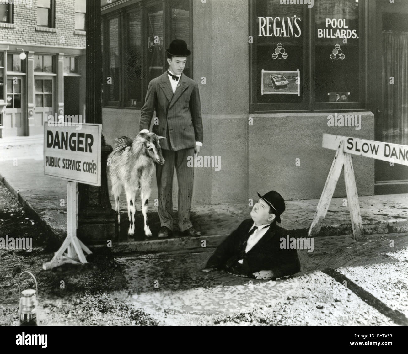 LAUREL AND HARDY Film comedy duo of thin, English born Stan Laurel ...