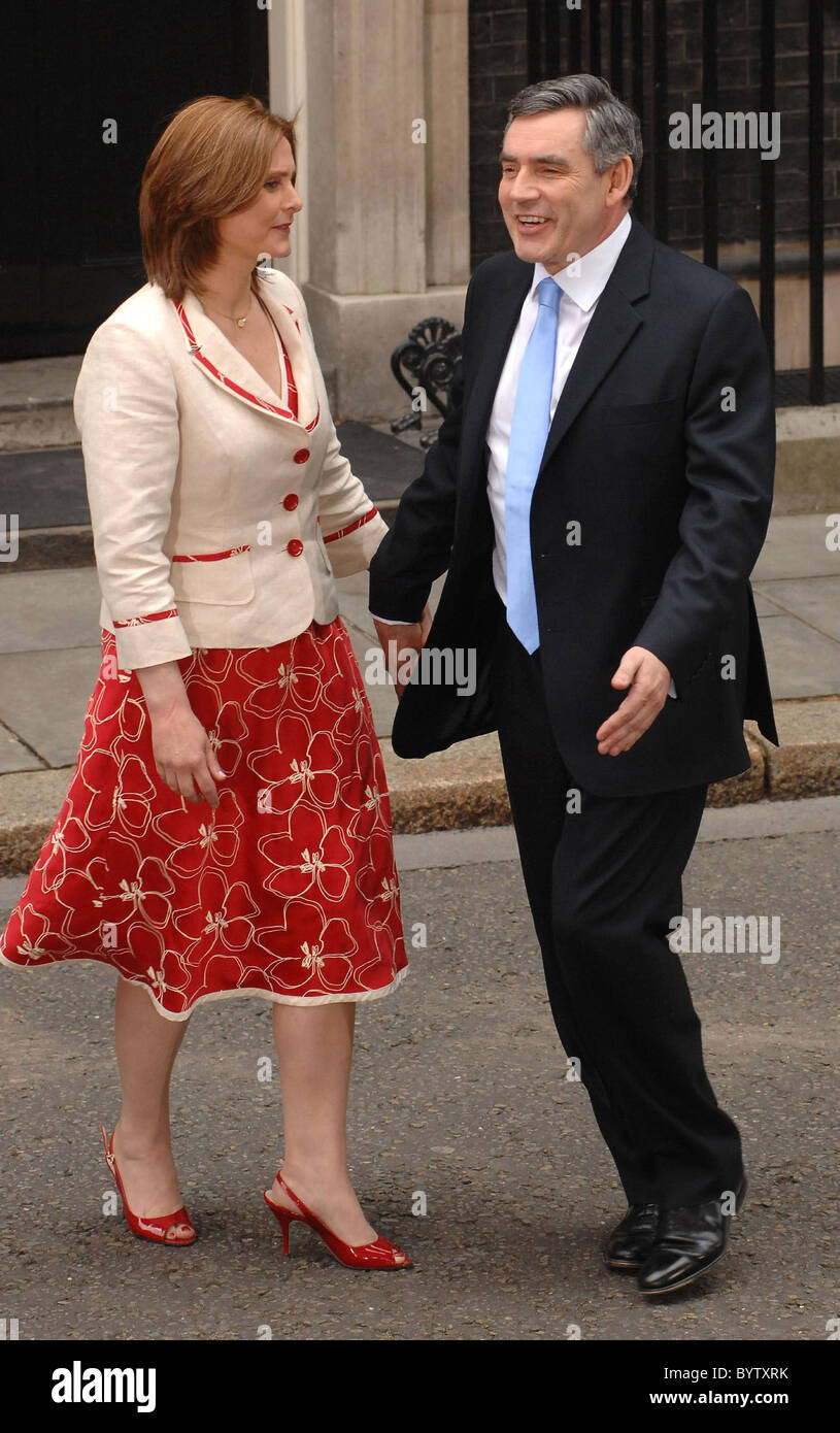 Britain's new Prime Minister Gordon Brown arrives at 10 Downing Street ...