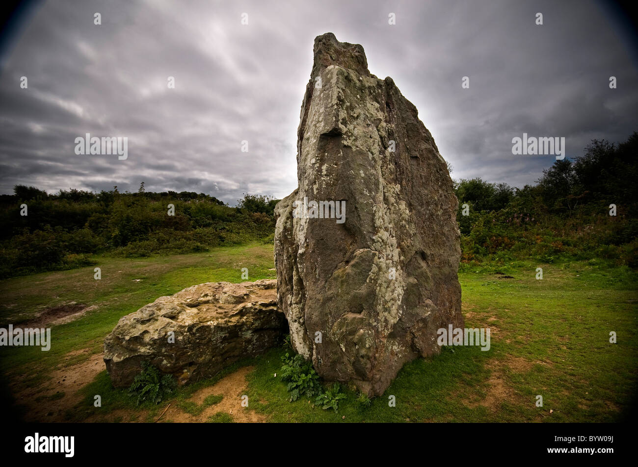 The Mottistone Long Stone, megalithic standing stone, Isle of Wight, UK ...