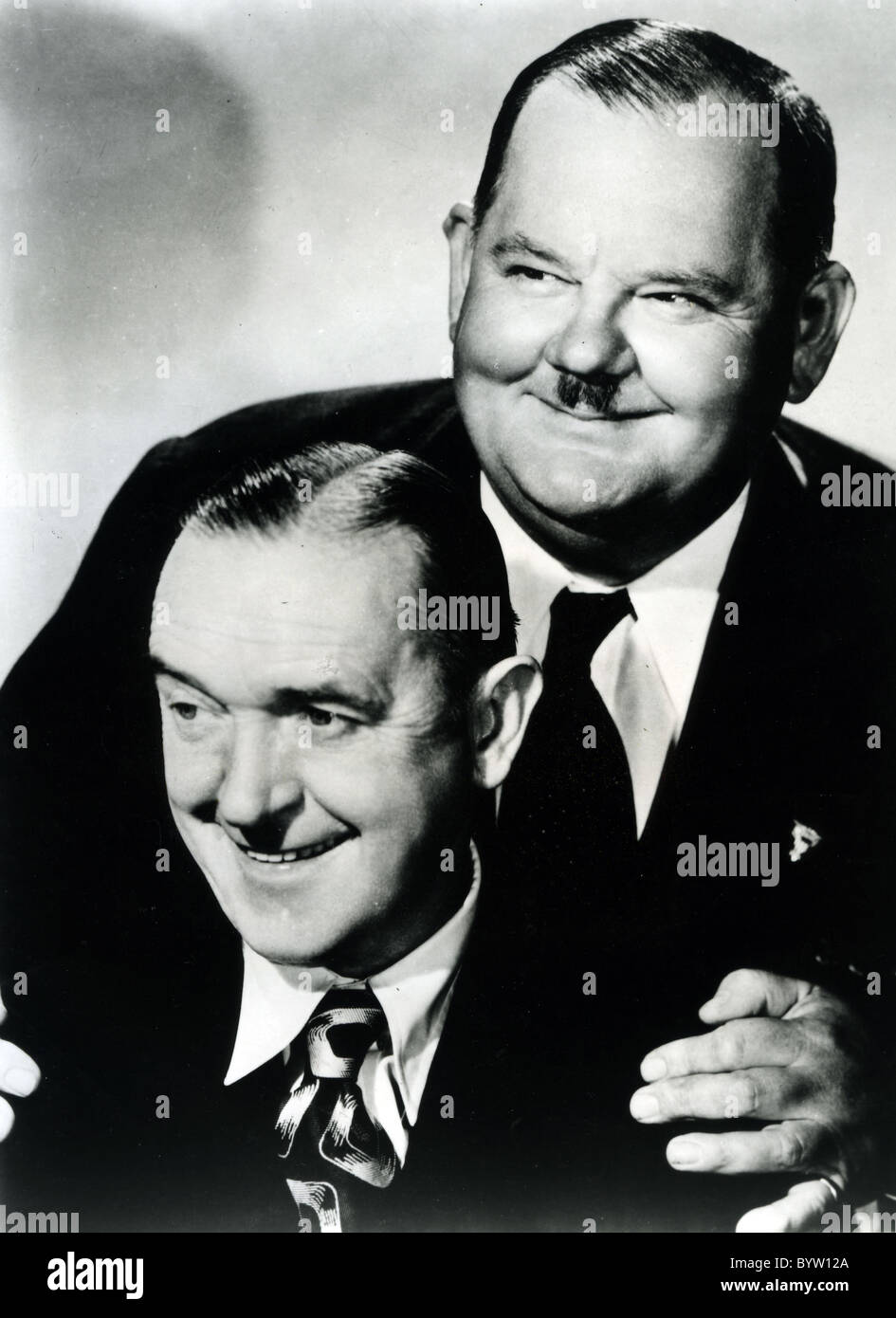 LAUREL AND HARDY Film comedy duo of thin, English born Stan Laurel ...