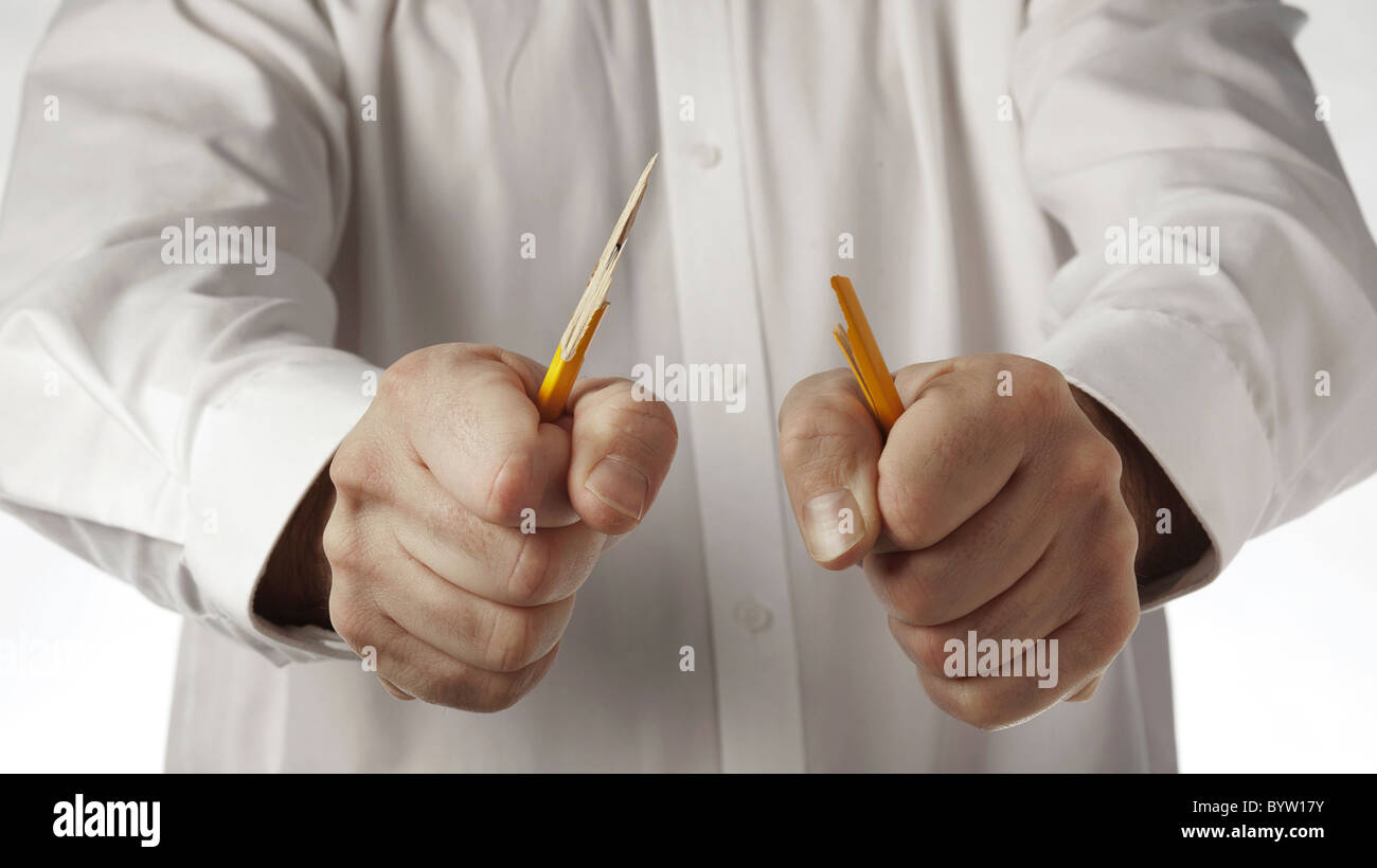 Businessman breaking pencil hi-res stock photography and images - Alamy