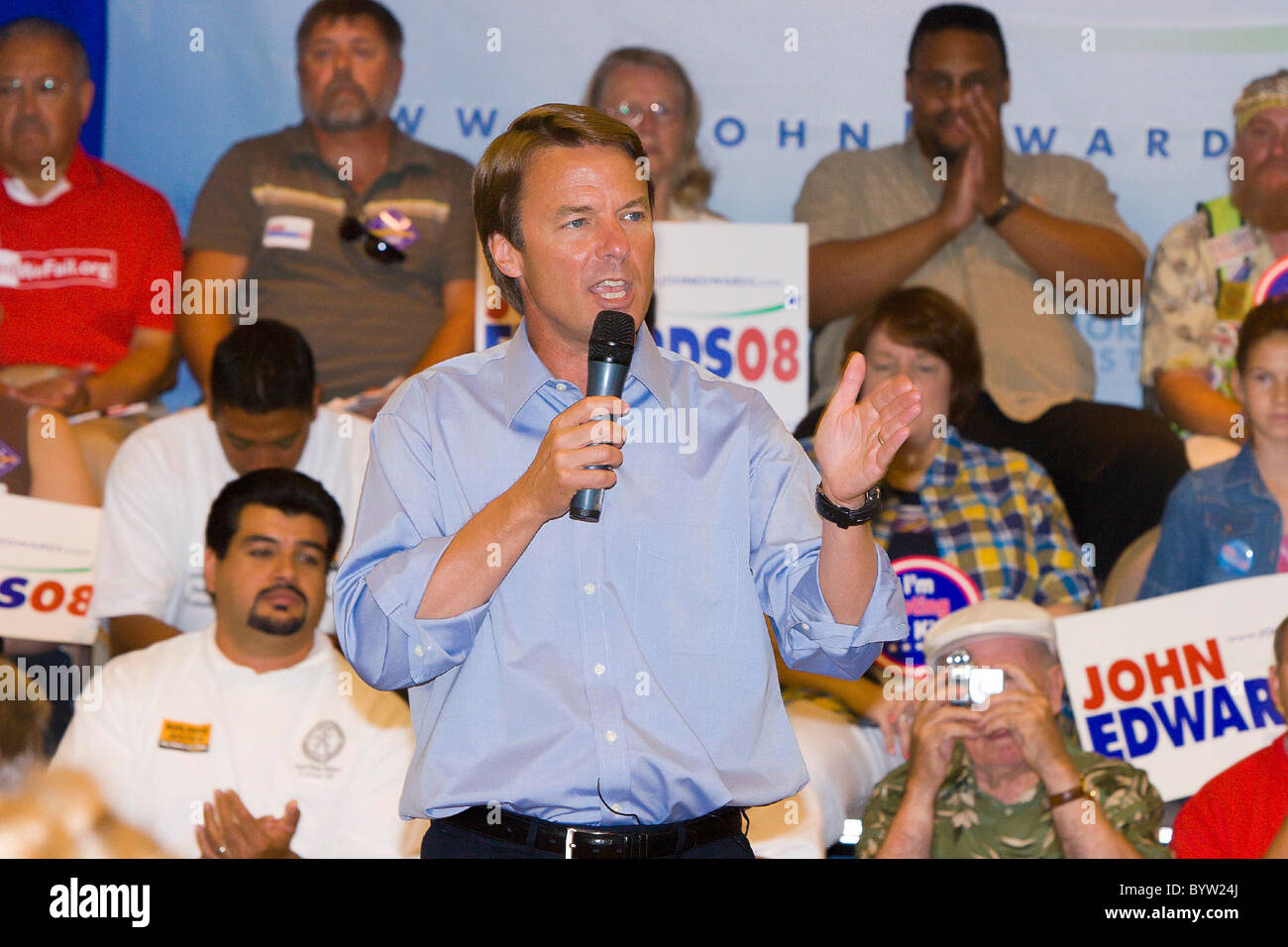 2008 Presidential candidate John Edwards Campaign Rally at Sheet Metal ...