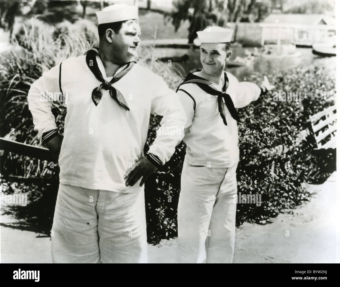 LAUREL AND HARDY Film comedy duo of thin, English born Stan Laurel ...