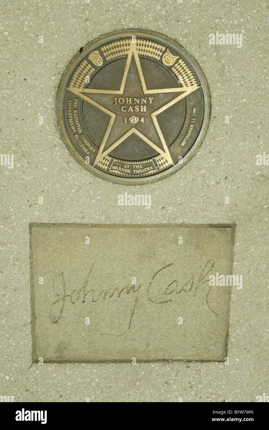 Johnny Cash The Warner Walk of Fame at the Warner Theatre Washington DC ...