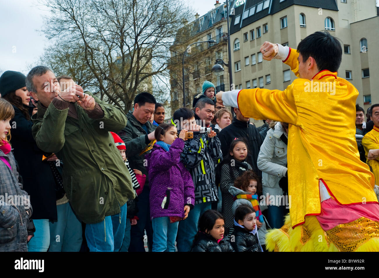 Paris, France, Street Scenes, Belleville Chinatown, People Celebrating ...