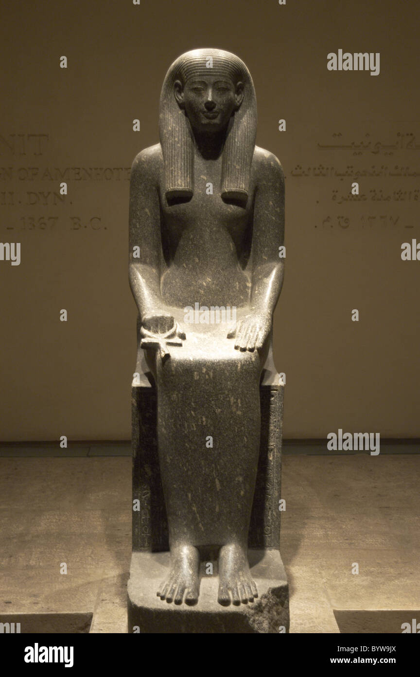 Egyptian Art. Statue of Iwnit. Reign of Pharaoh Amenophis III. Egypt ...