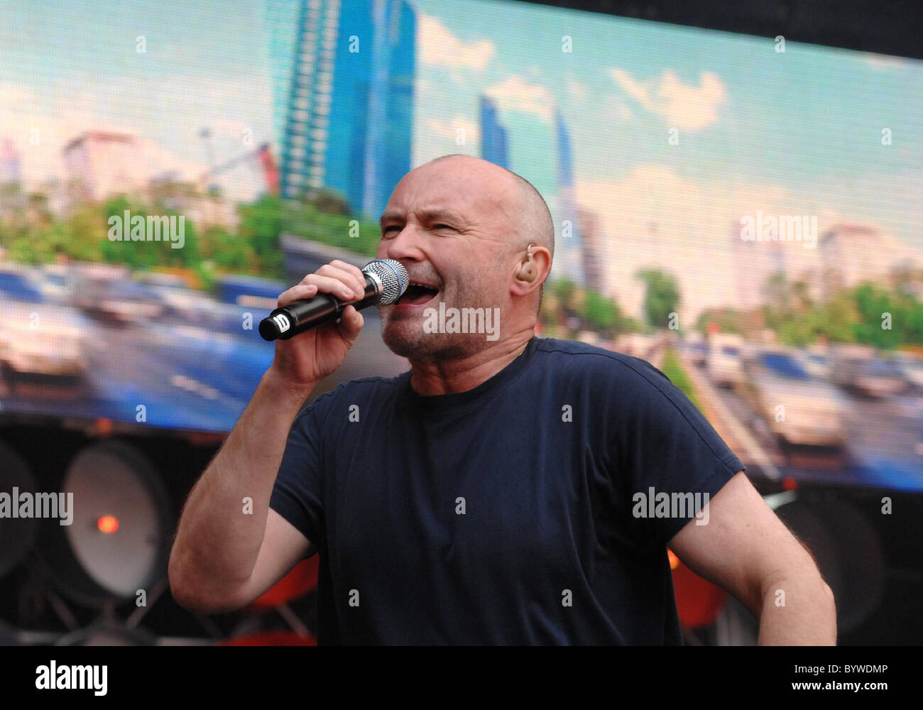 Phil Collins of Genesis Live Earth London concert at Wembley Stadium ...