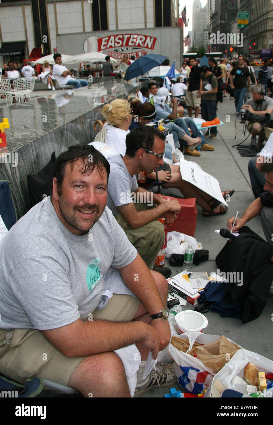 Greg Packer, the first in line camping outside the Apple Store for the ...