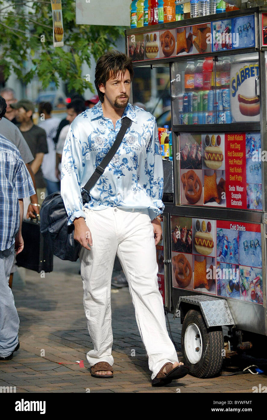 Adam Sandler on the film set for 'You Don't Mess with the Zohan' New ...