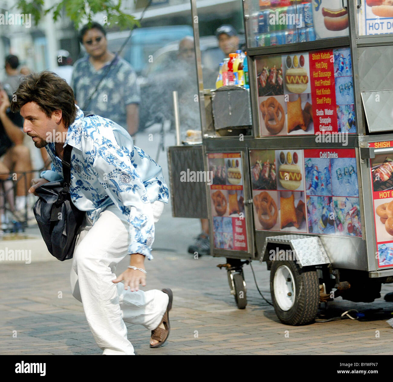 Adam Sandler on the film set for 'You Don't Mess with the Zohan' New ...