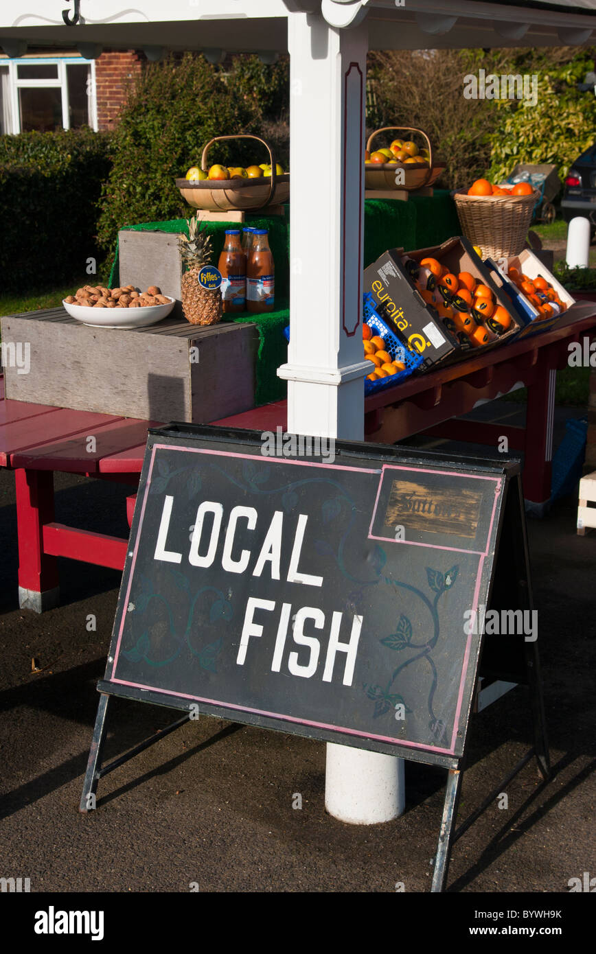 Local Fish Sign Outside a Shop Stock Photo - Alamy