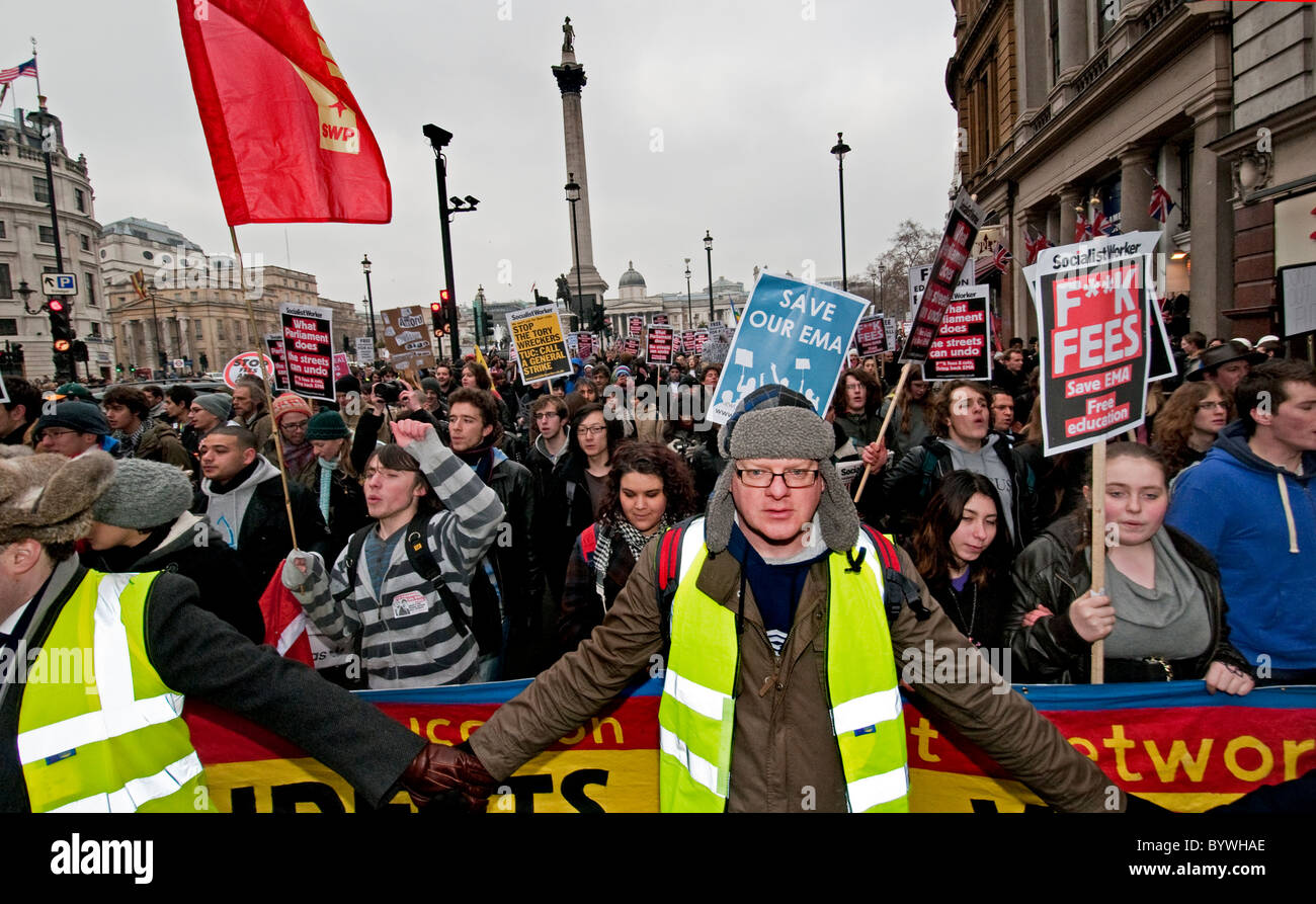 Demonstration of student protesting cuts in tuition fees London 2011 ...