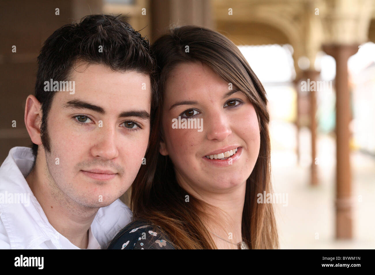 Happy engaged couple Stock Photo - Alamy