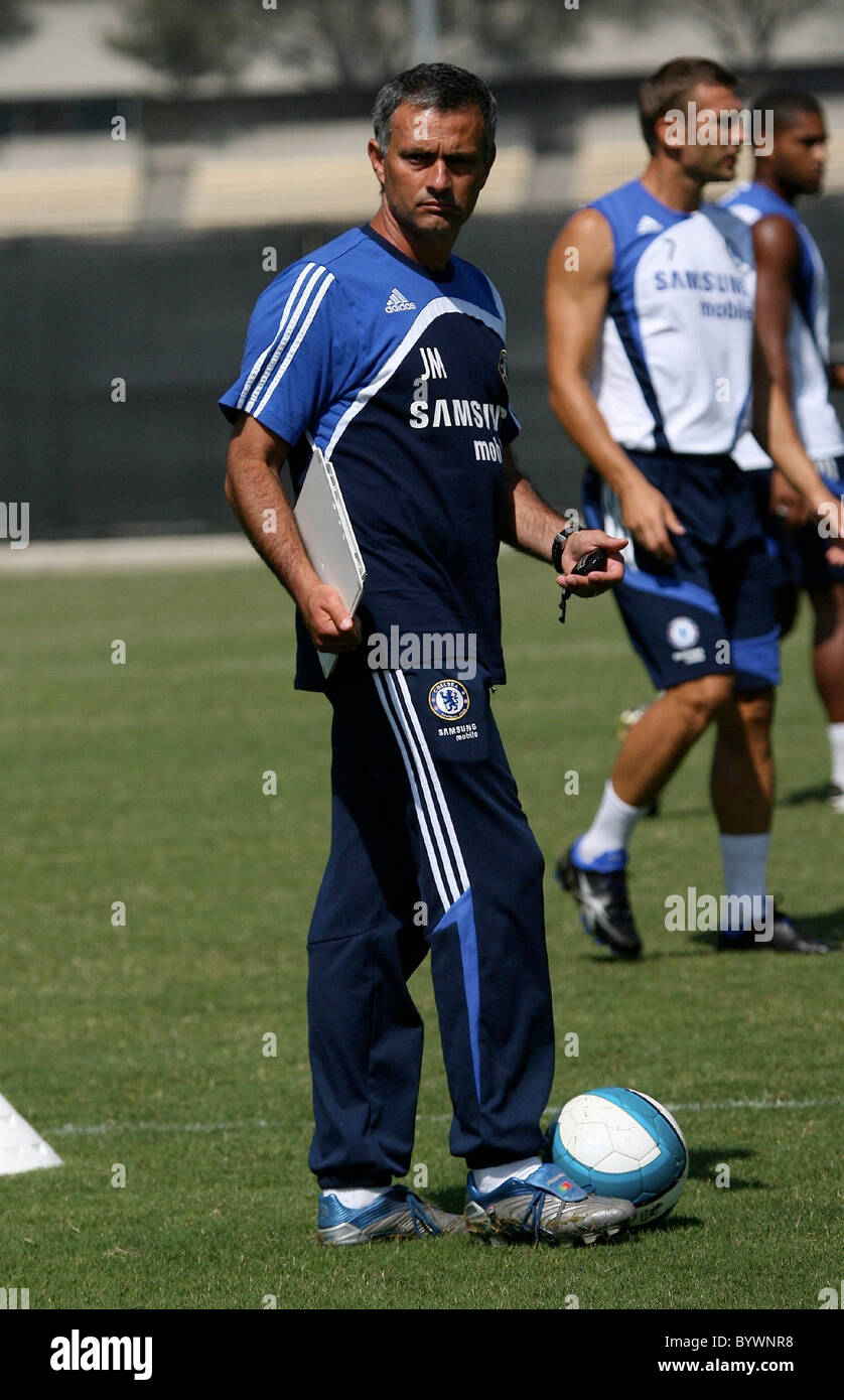 Jose Mourinho Chelsea football players training session at UCLA ...