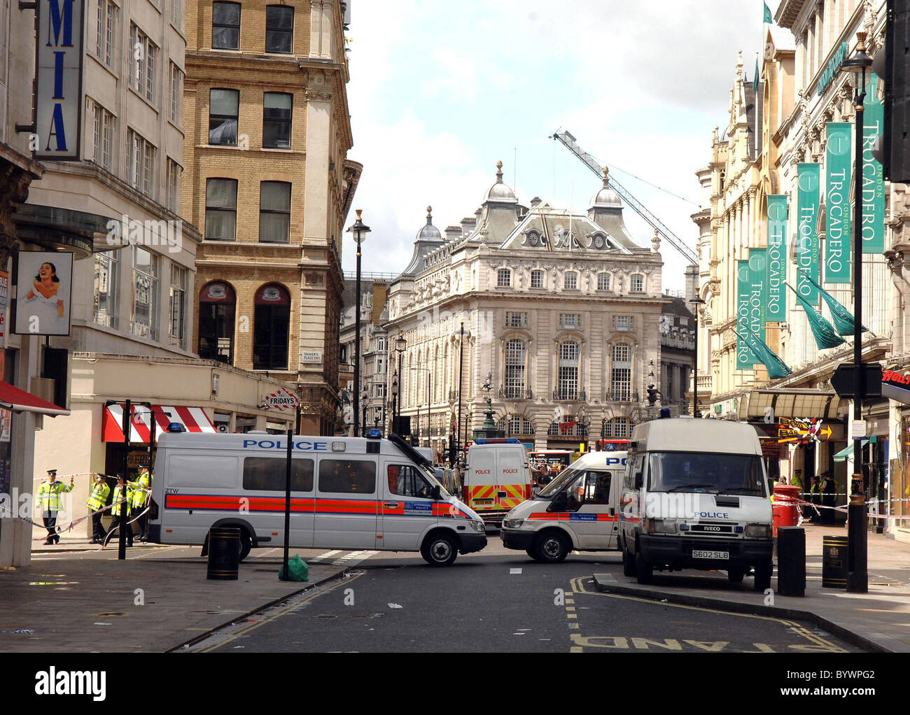 Police Officers return to their vans after cordoning off an area ...