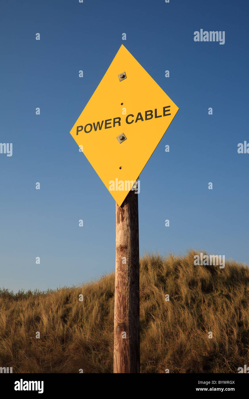Cable warning sign hi-res stock photography and images - Alamy