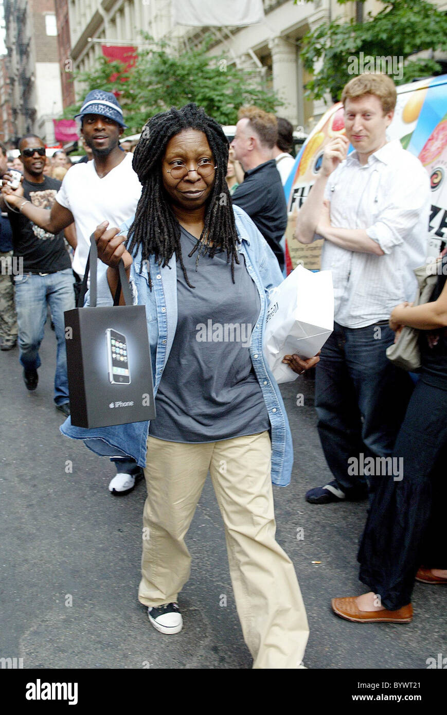 Whoopi Goldberg, one of the first customers to buy the iPhone waited in ...