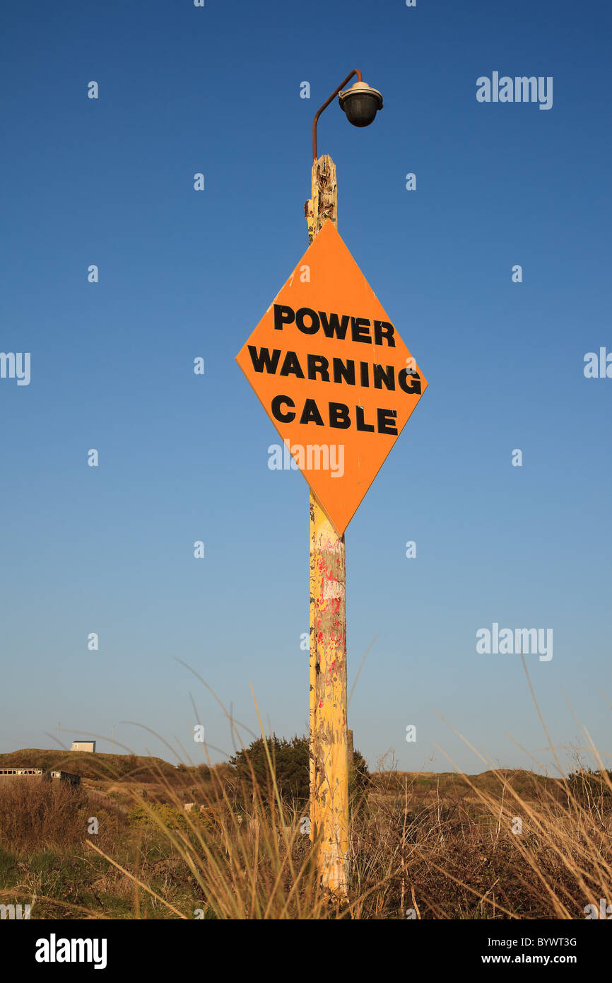 Cable warning sign hi-res stock photography and images - Alamy