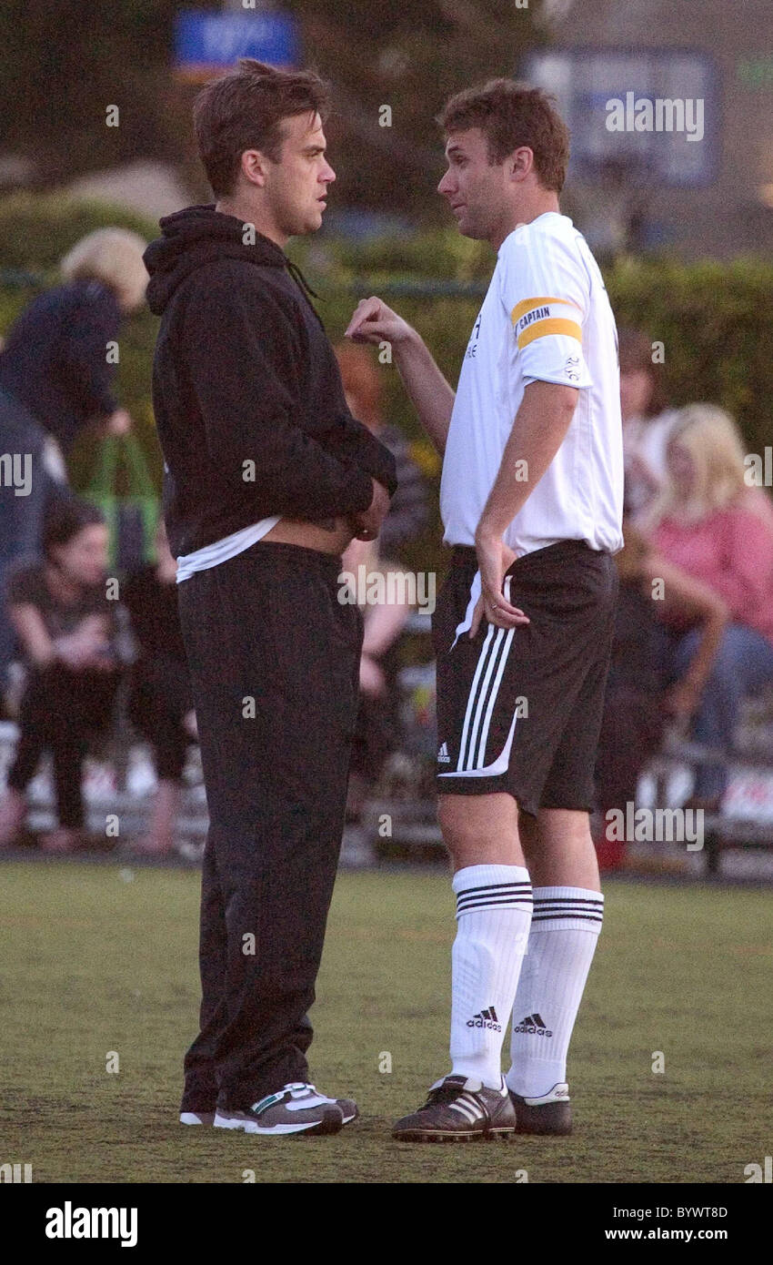Robbie Williams at his LA Vale football club Los Angeles, California ...