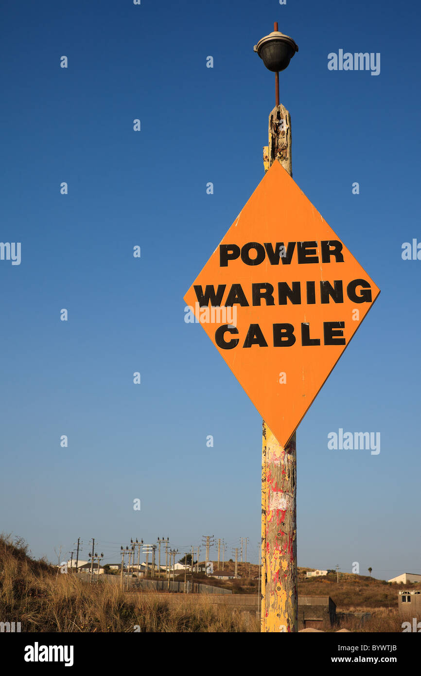 Cable warning sign hi-res stock photography and images - Alamy