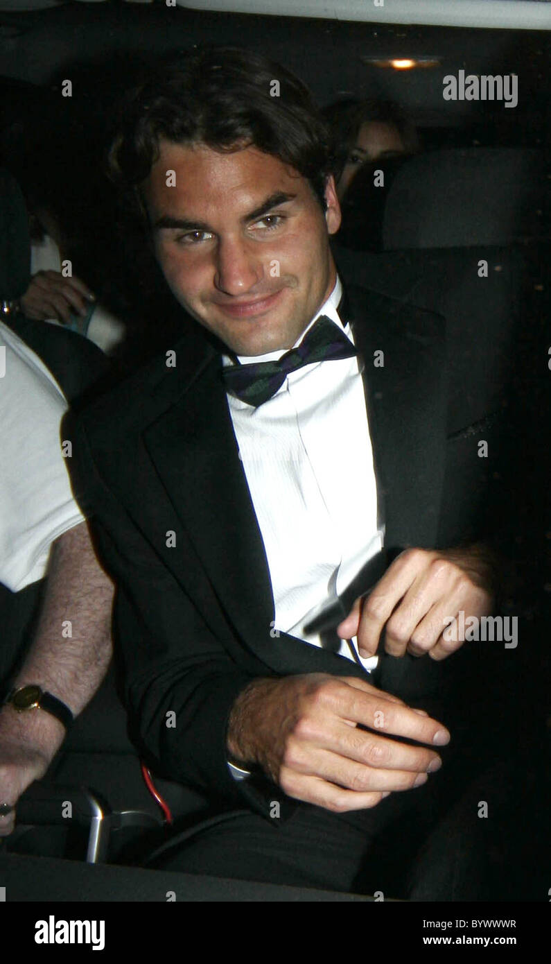 Roger Federer (mens champion) Wimbledon 'end of championship' party ...