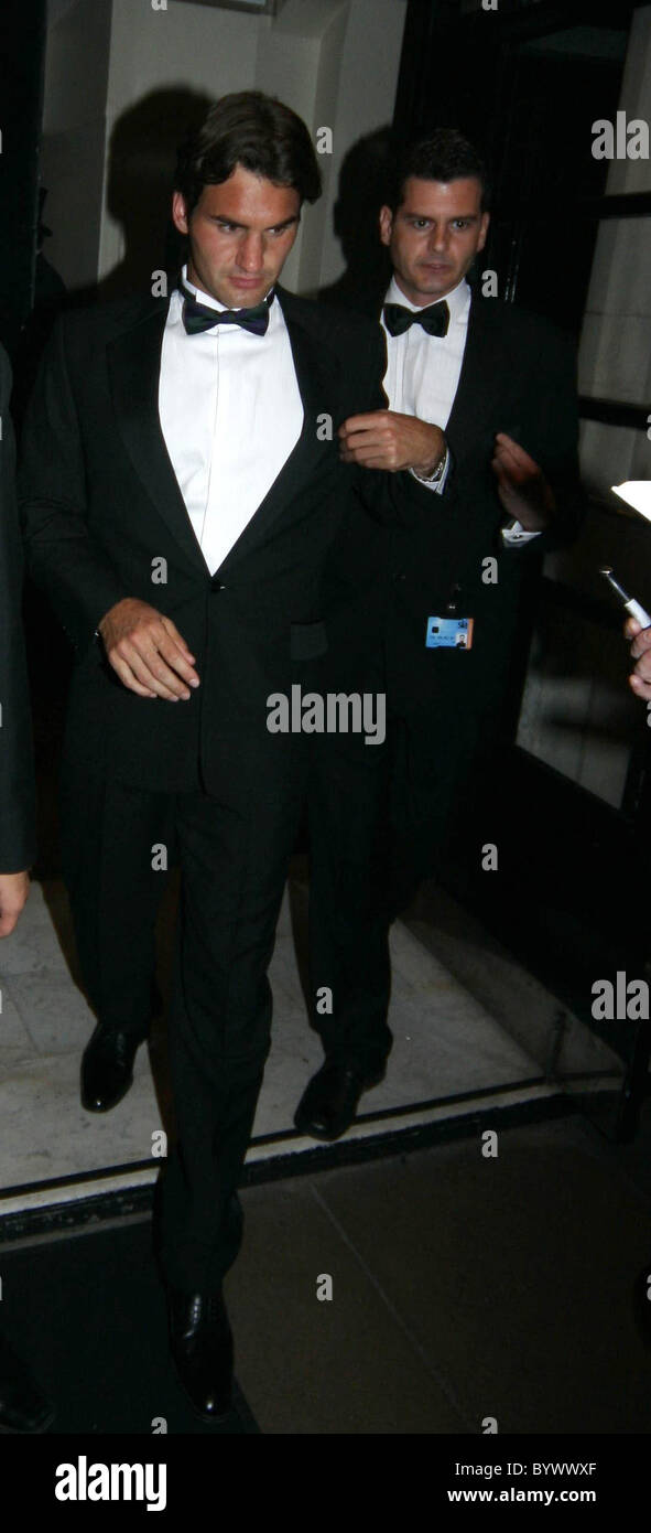 Roger Federer (mens champion) Wimbledon 'end of championship' party ...