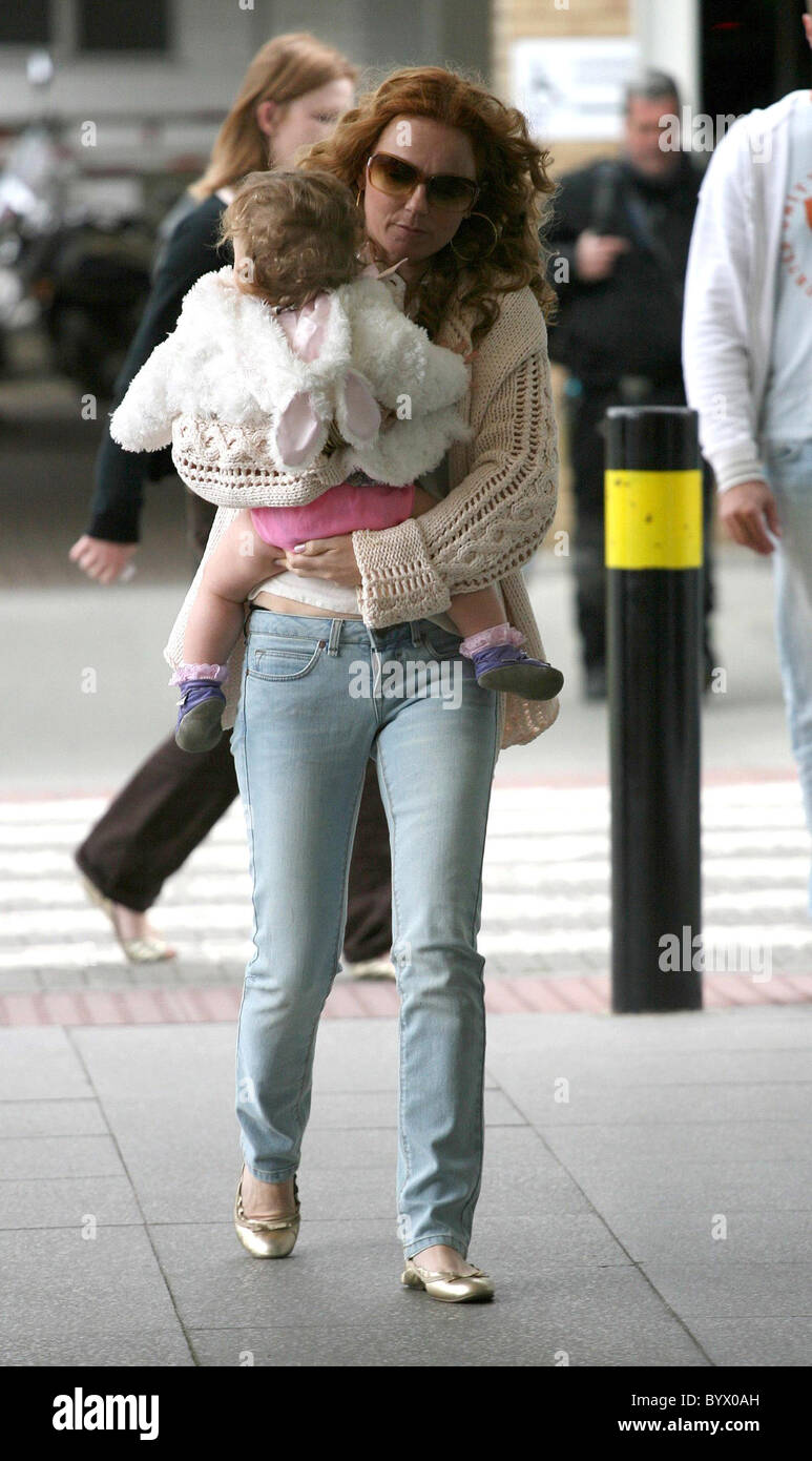 Geri Halliwell and daughter Bluebell Madonna arrive at Brent Cross ...