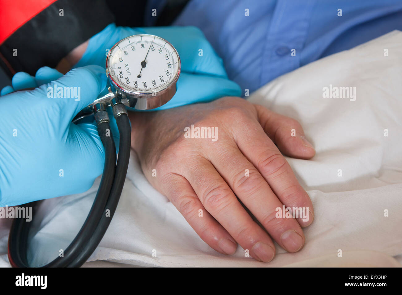 Close up; hands taking blood pressure Stock Photo - Alamy