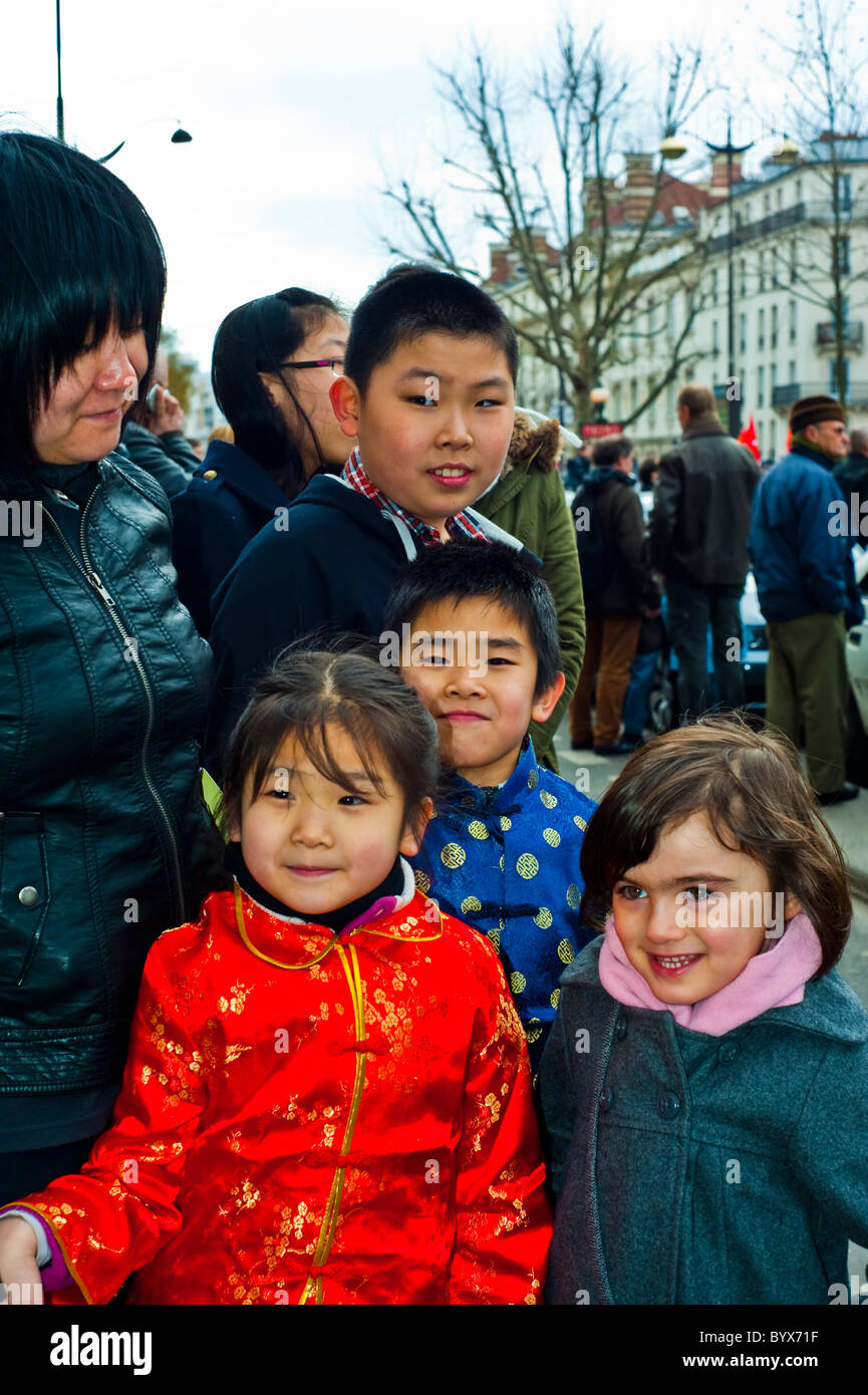 Paris, France, Belleville Chinatown, Portrait, Asian Family ...