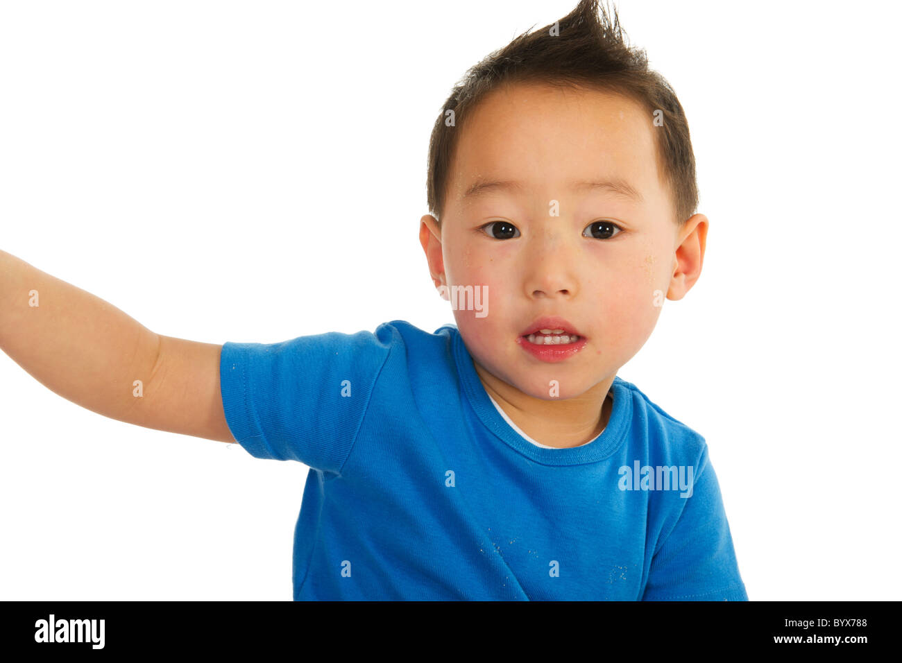 Portrait of a Chinese boy isolated over white Stock Photo - Alamy