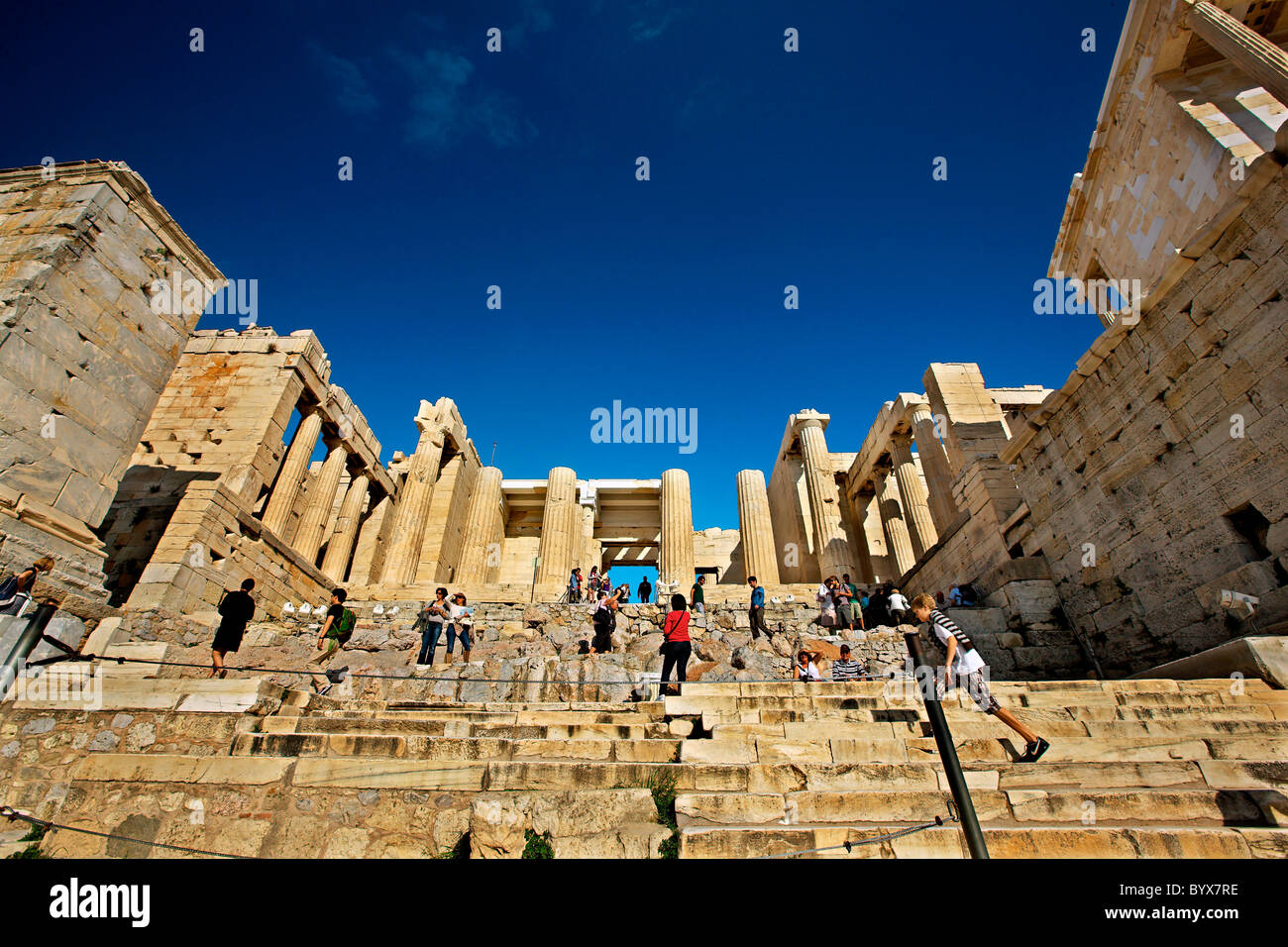 The Propylaea (or "Propylea") of the Acropolis of Athens Stock Photo ...