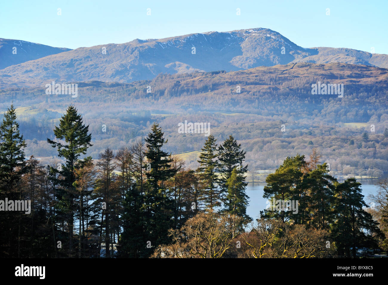 Wetherlam and Windermere from Holbeck Lane, Troutbeck, Lake District ...