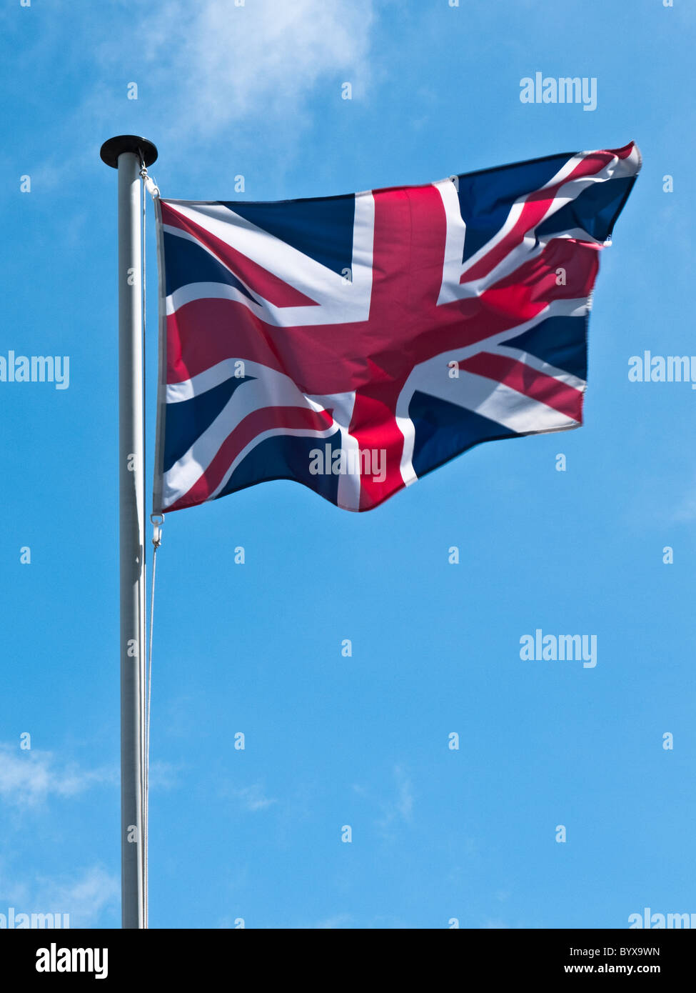 Union jack flag fluttering hi-res stock photography and images - Alamy