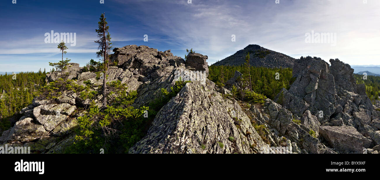 Rocks of South-Ural Mountains, Avalyak ridge Stock Photo - Alamy