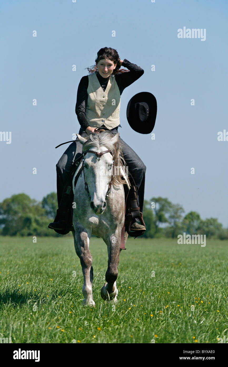 Westernreiter / western rider Stock Photo - Alamy