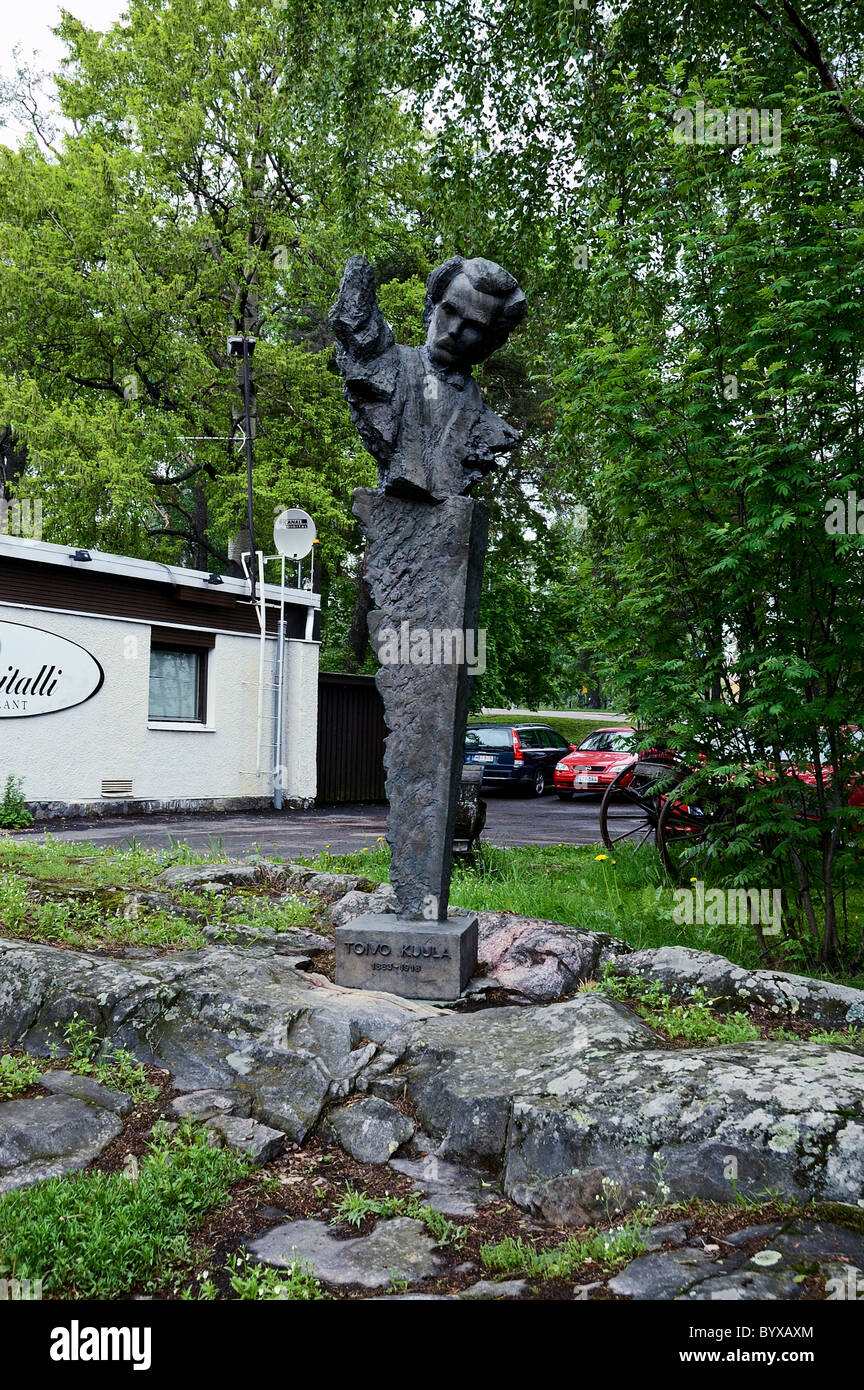 A statue of Toivo Kuula the Finnish conductor and composer, sculpted by ...