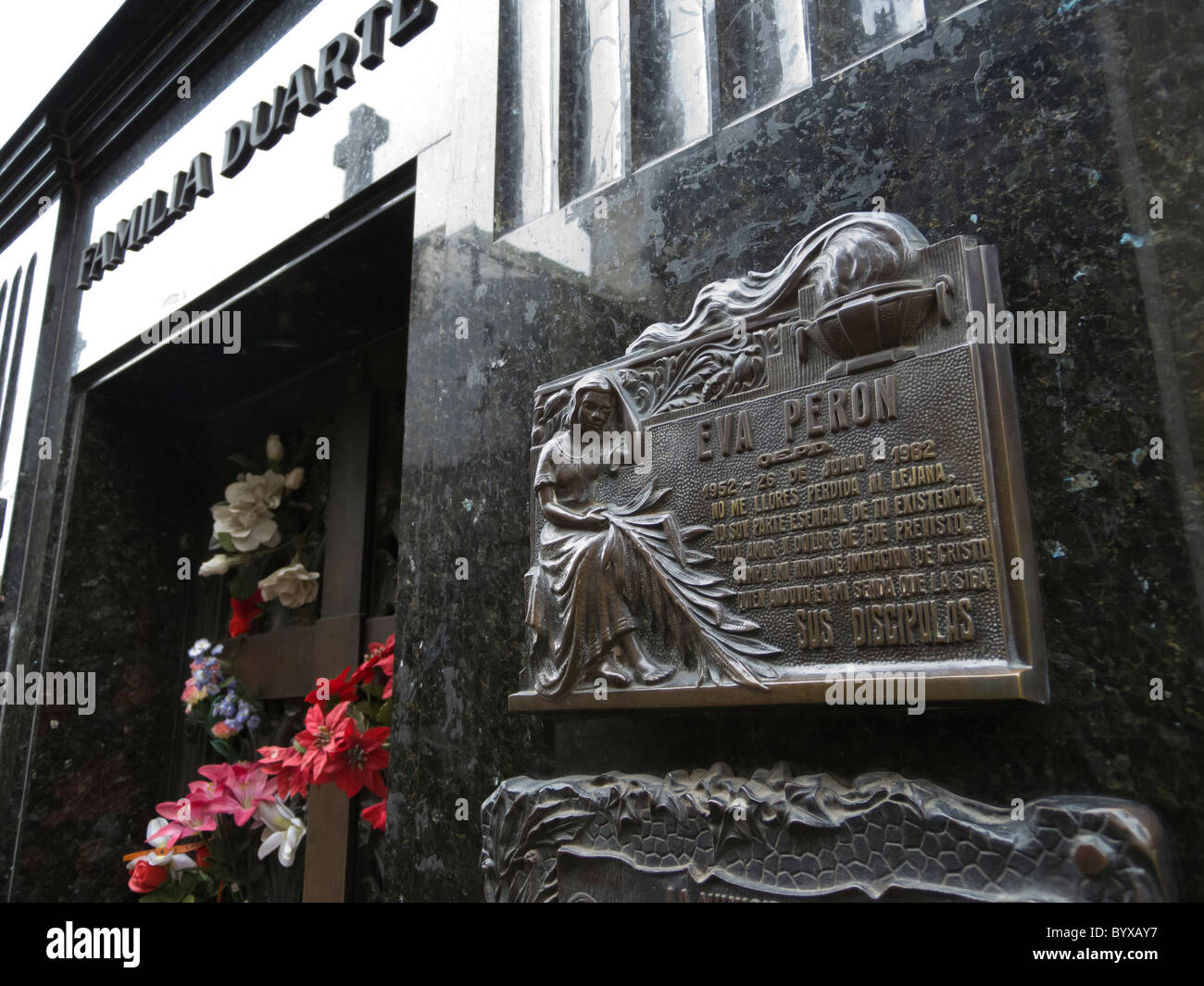 Burial vault of Eva Peron, Recoleta Cemetery, Buenos Aires, Argentina ...