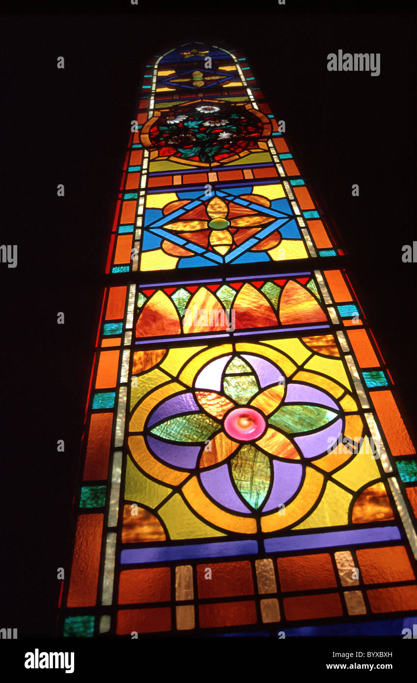 stained glass window of Amelia Island Florida church Stock Photo - Alamy