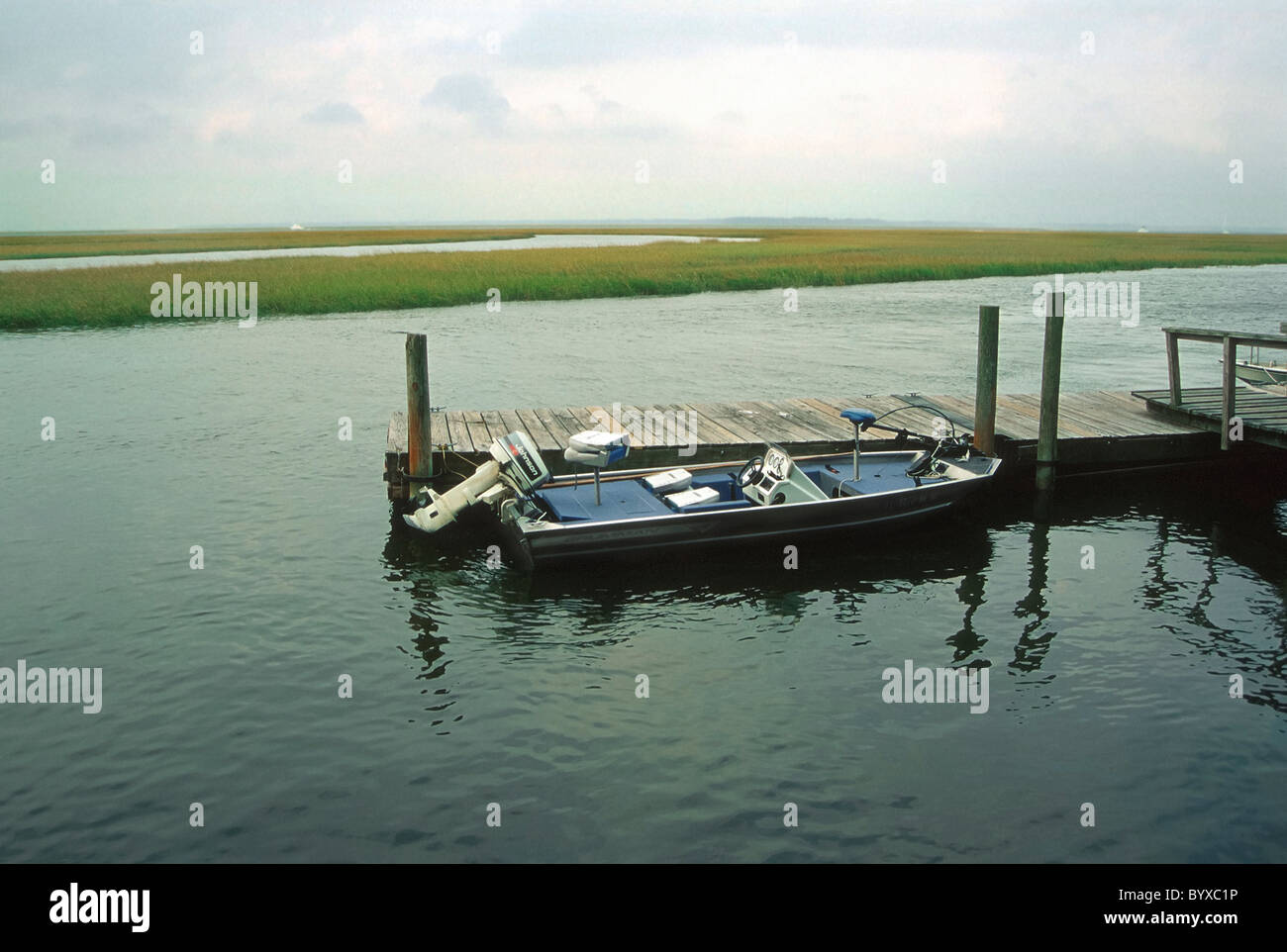 boat dock and marshes at Amelia Island Florida Stock Photo - Alamy