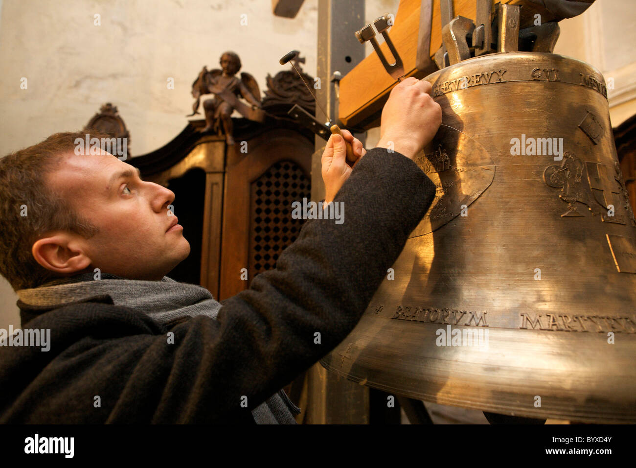Campanologist at work Stock Photo - Alamy