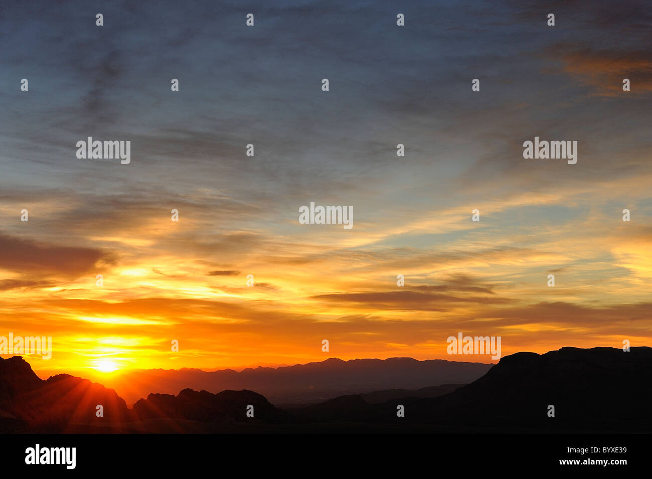 Sunrise over Red Rock Canyon, Nevada, USA Stock Photo - Alamy