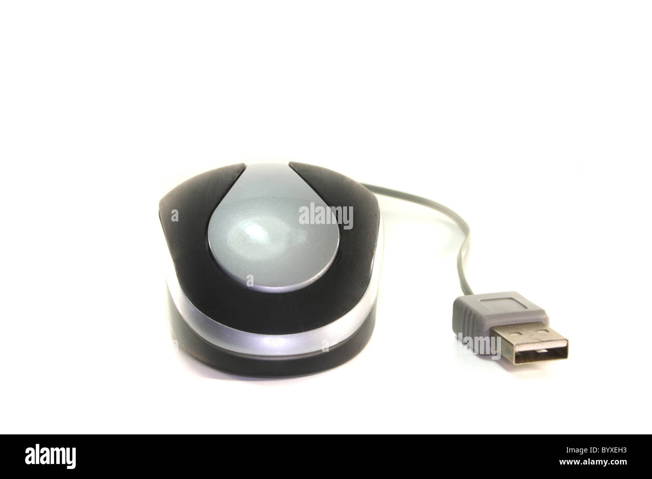 Computer mouse of a laptop with a USB port on a white background Stock ...