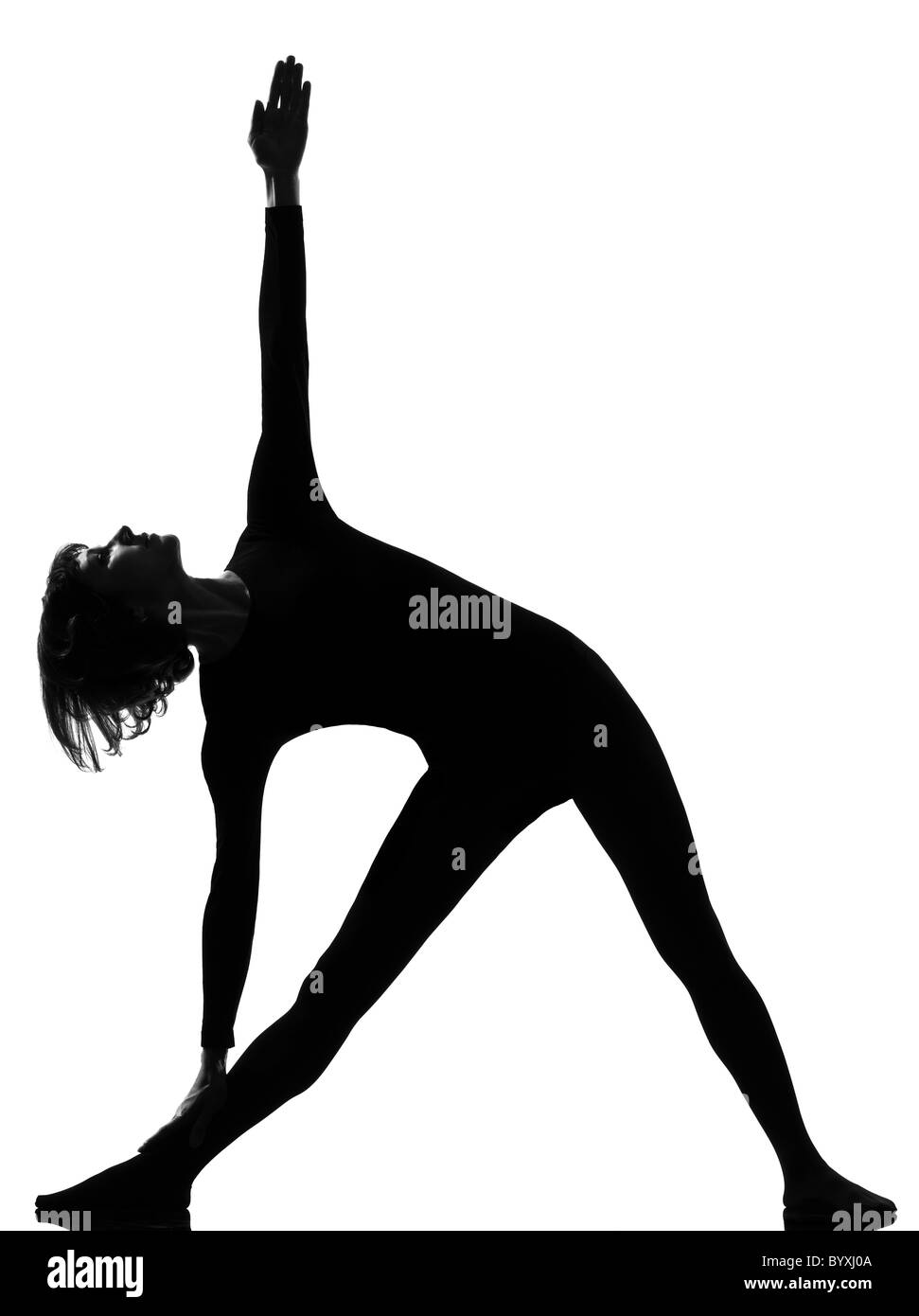 Utthita trikonasana Black and White Stock Photos & Images - Alamy