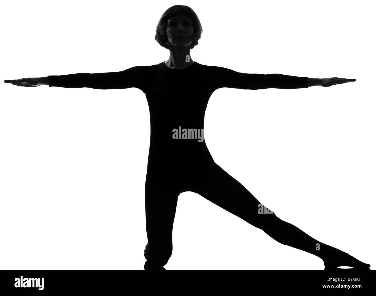 parighasana woman yoga gate pose posture position in silouhette on ...