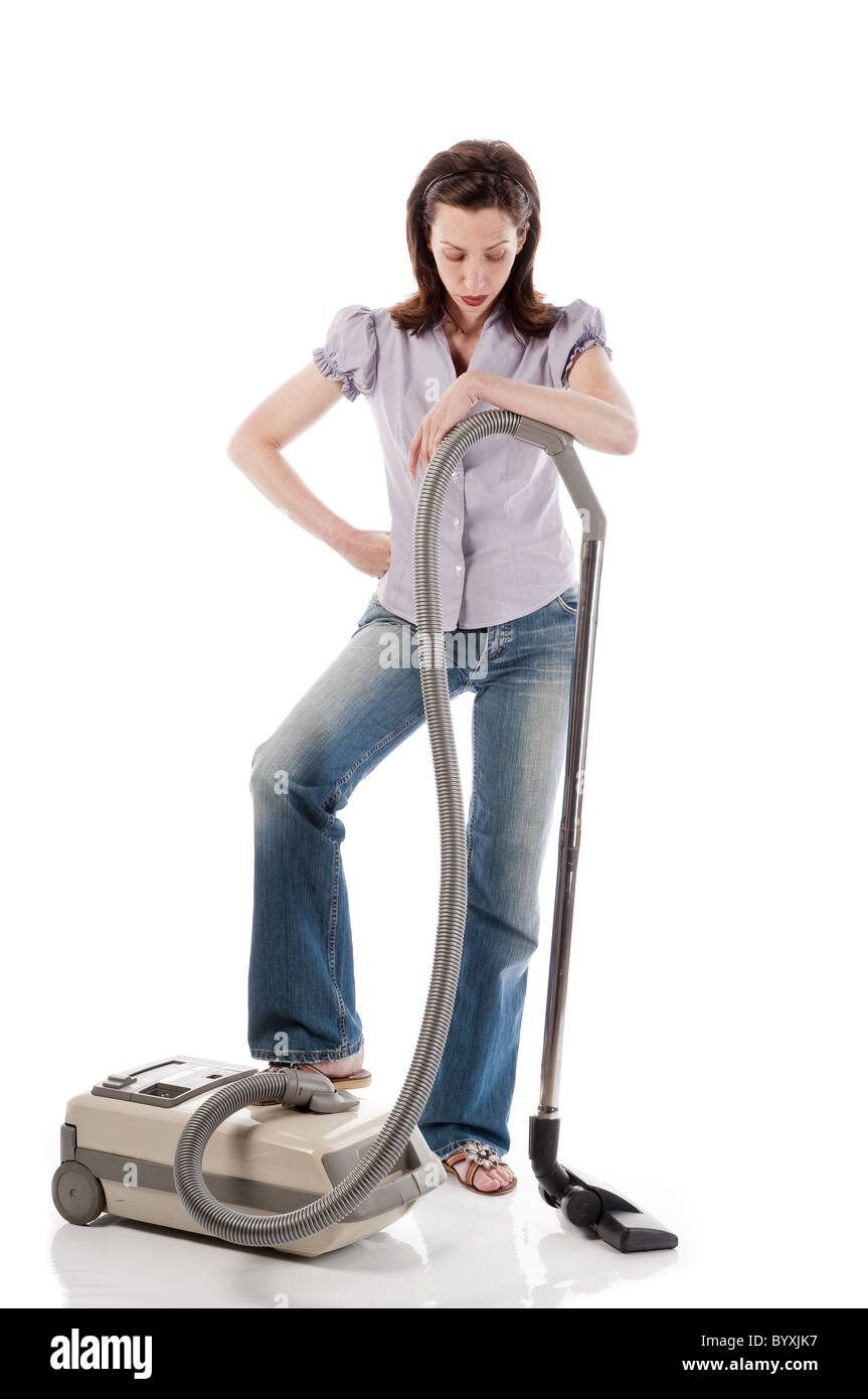 Housewife, maid with vacuum cleaner Stock Photo - Alamy
