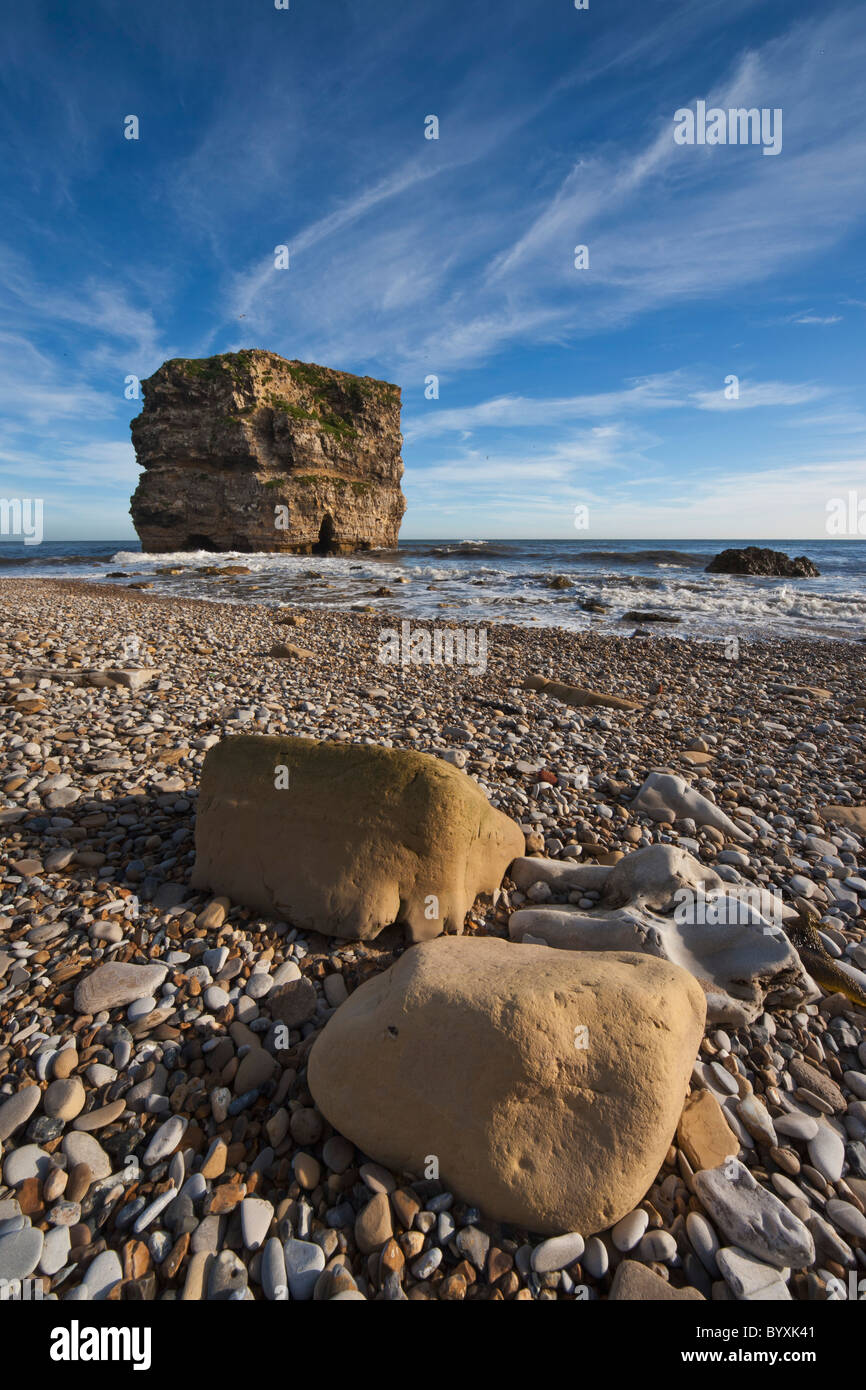a large rock formation in the water off the coast; south sheilds, tyne ...