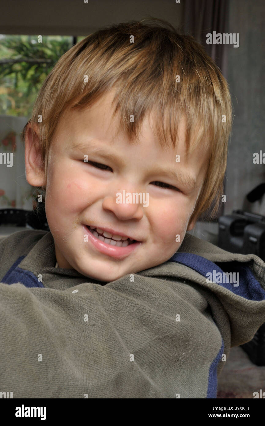 Baby boy with gleeful smile Stock Photo - Alamy