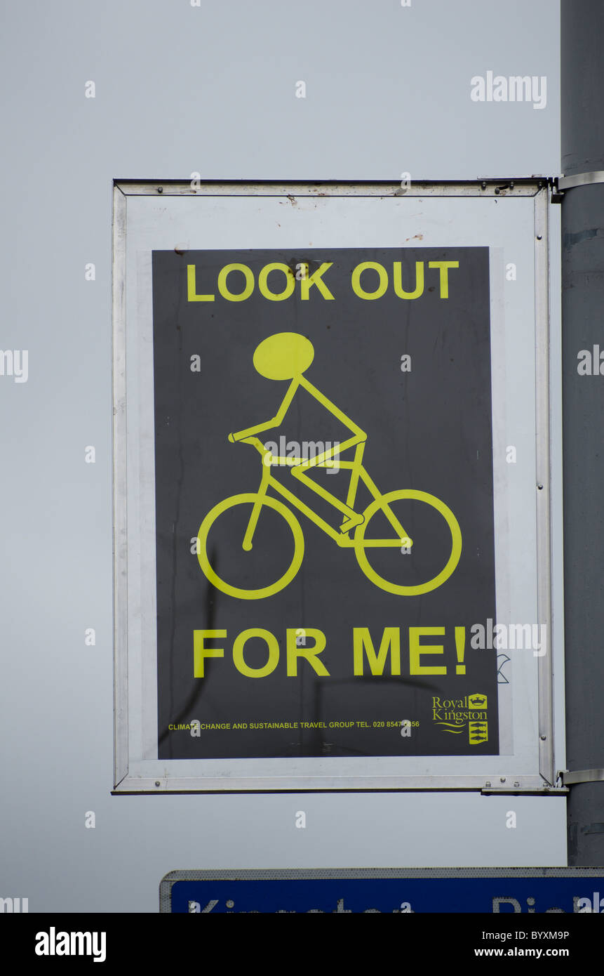 look out for me notice to protect cyclists Stock Photo - Alamy