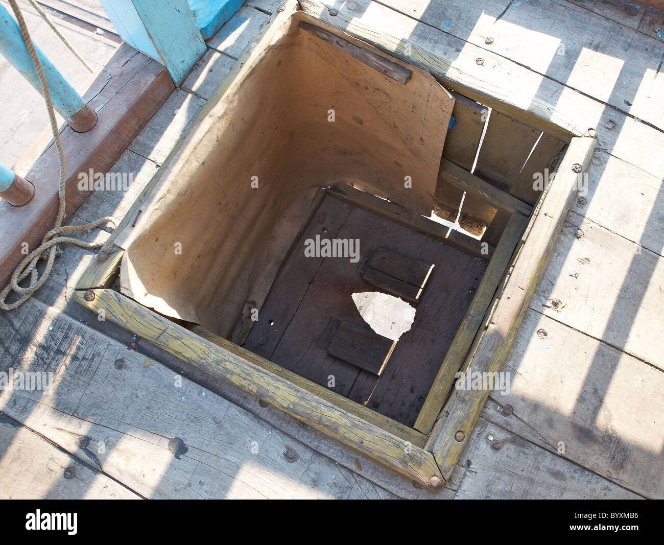 The latrine on a traditional arabian dhow...a straight drop into the ...